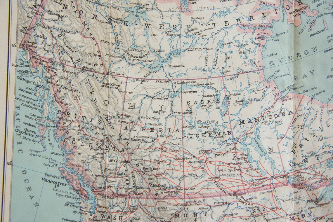 1907 Canada Antique Map | Etsy