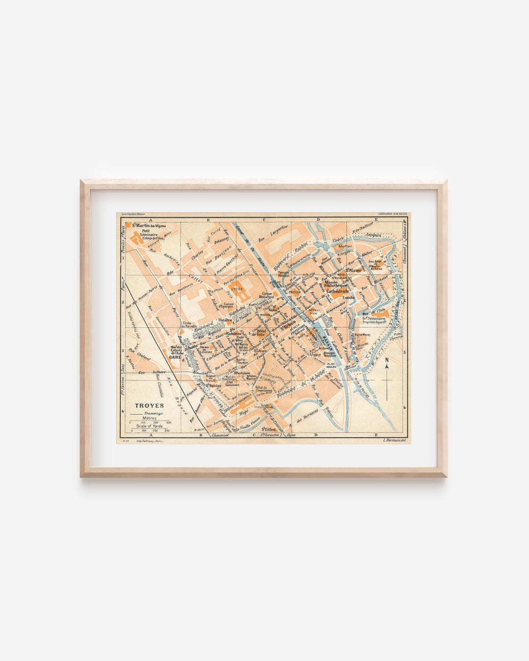 1930 Troyes France Antique Map - Etsy