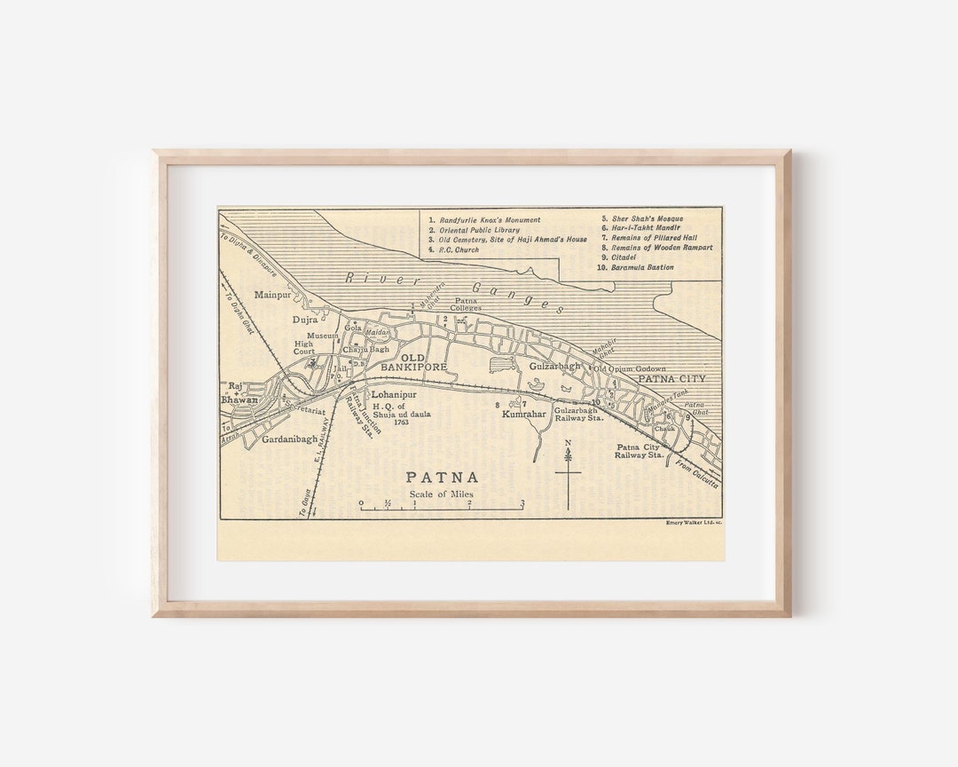 1959 Patna India Vintage Map - Etsy