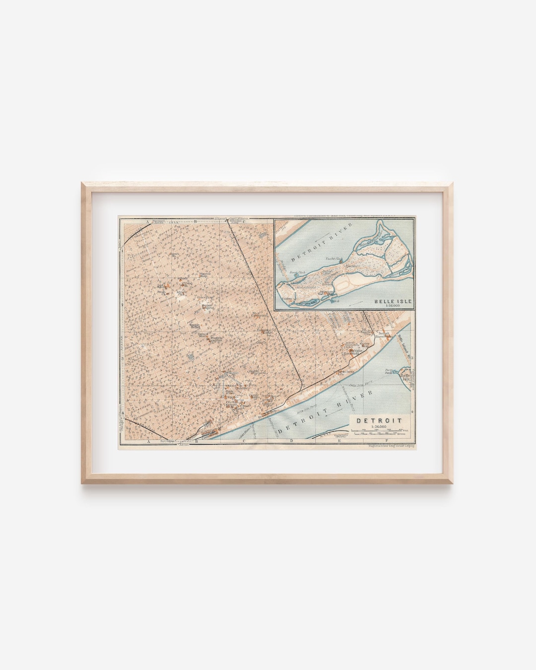 1909 Detroit Michigan Antique Map - Etsy