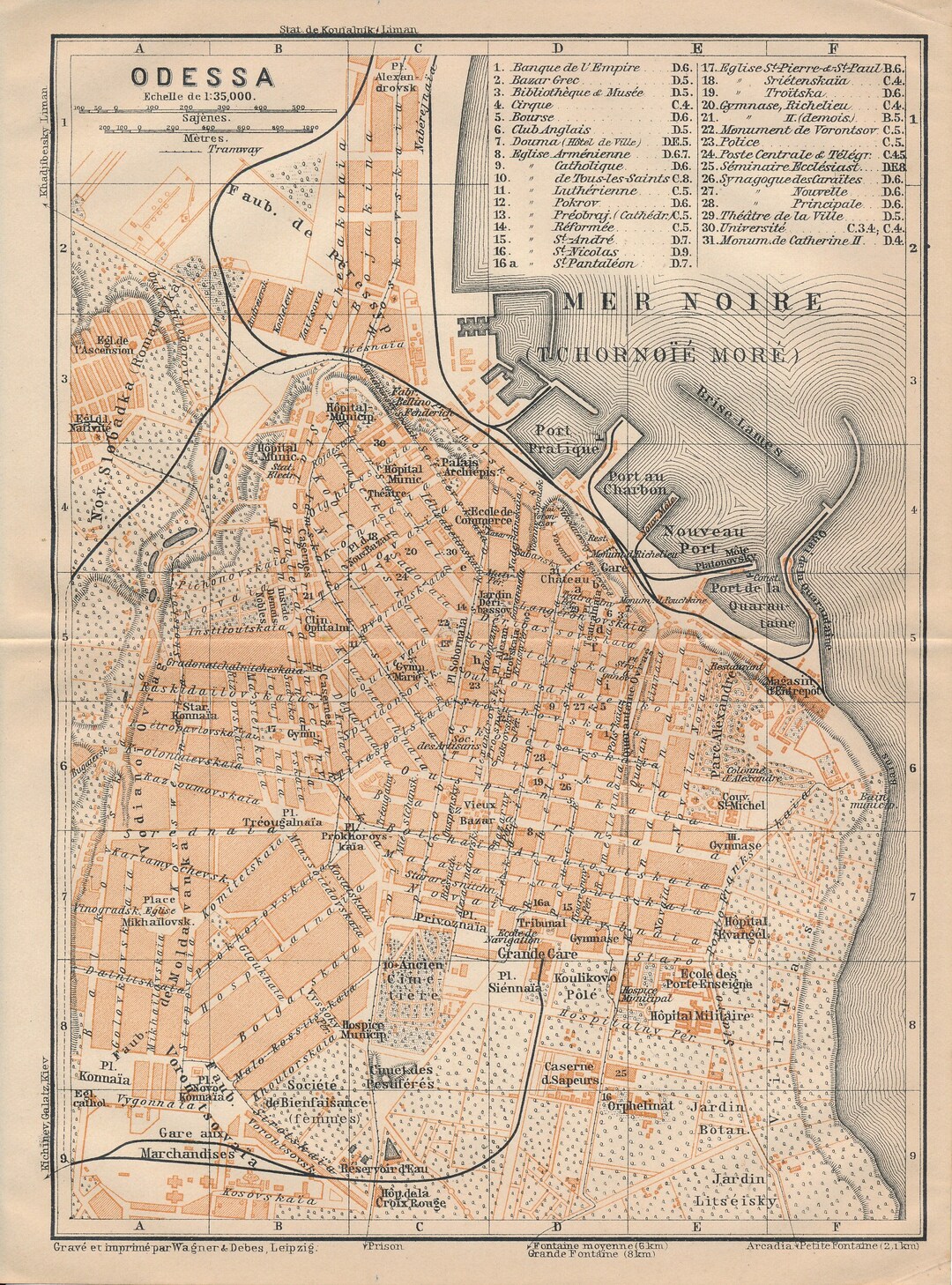 1911 Odesa Ukraine Antique Map - Etsy Australia
