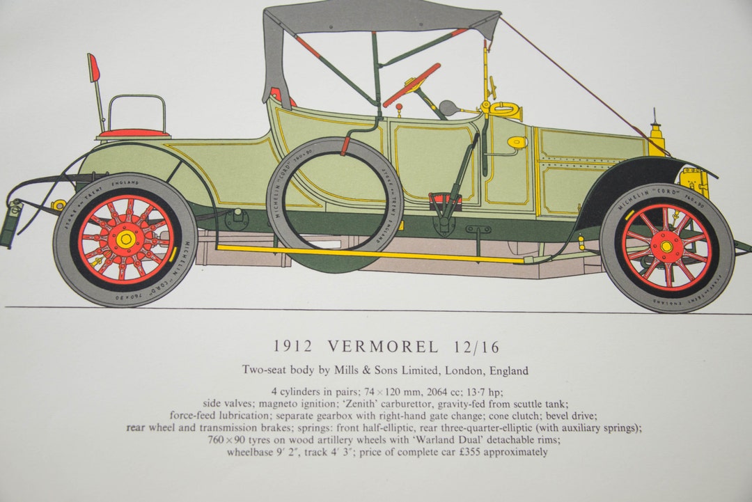 1959 Vermorel Early Motorcar Vintage Print - Etsy