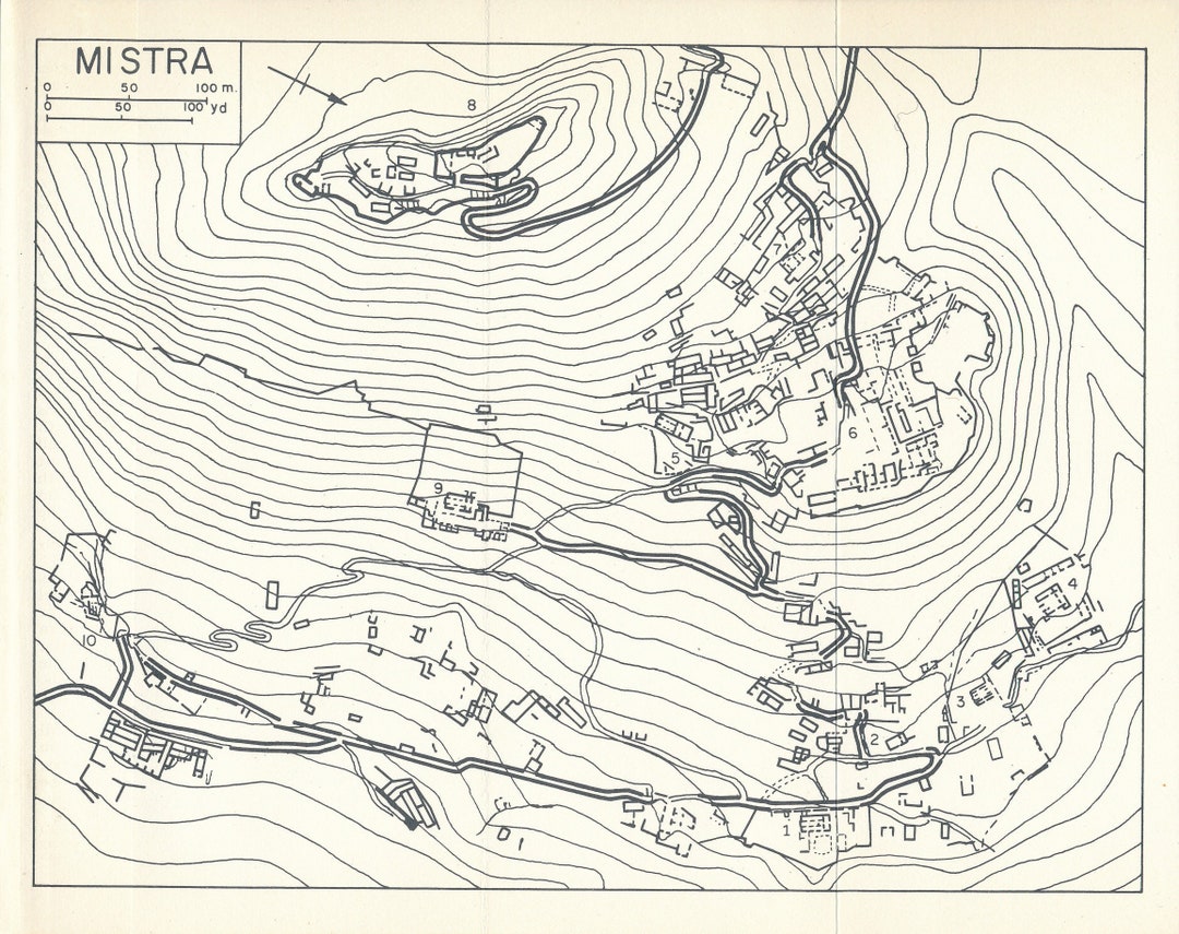 1967 Mystras Greece Vintage Map - Etsy