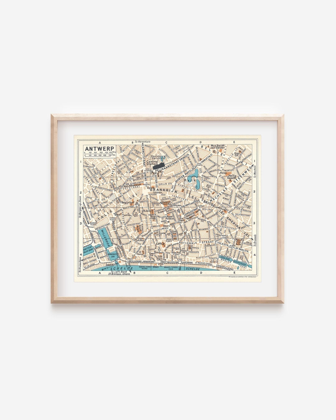 1963 Antwerp Belgium Vintage Map - Etsy