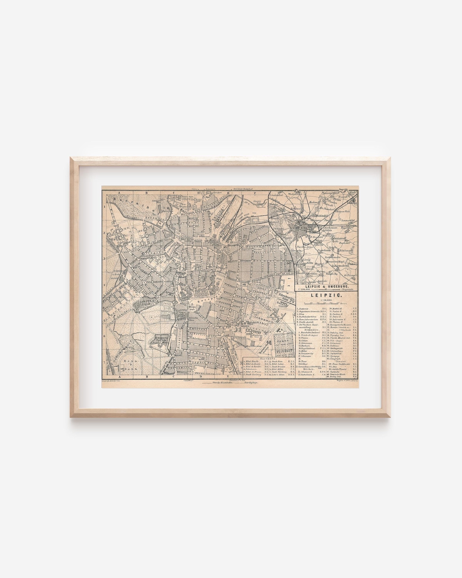 1881 Leipzig Germany Antique Map - Etsy