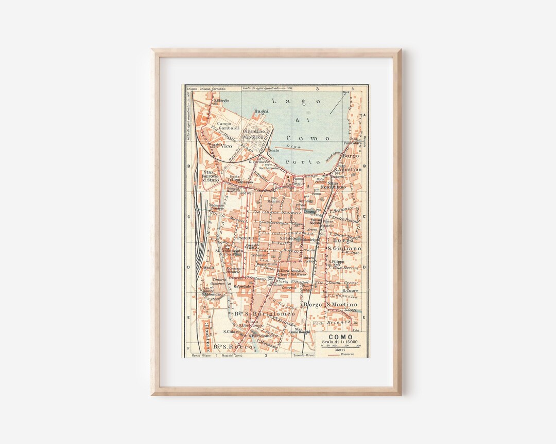 1927 Como Italy Antique Map - Etsy