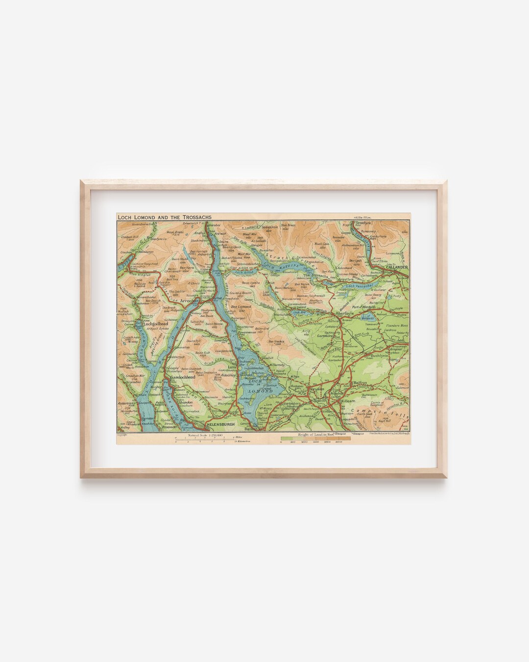 1949 Loch Lomond & the Trossachs Scotland Vintage Map - Etsy