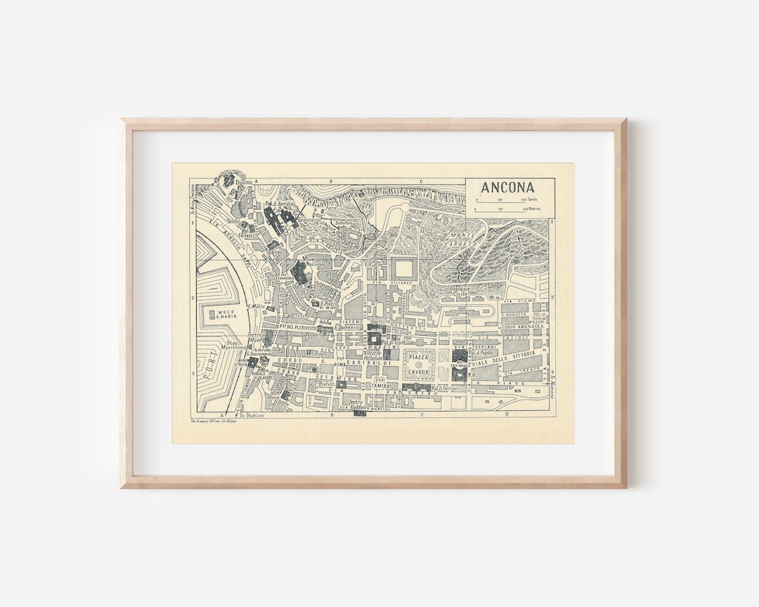 1956 Ancona Italy Vintage Map - Etsy