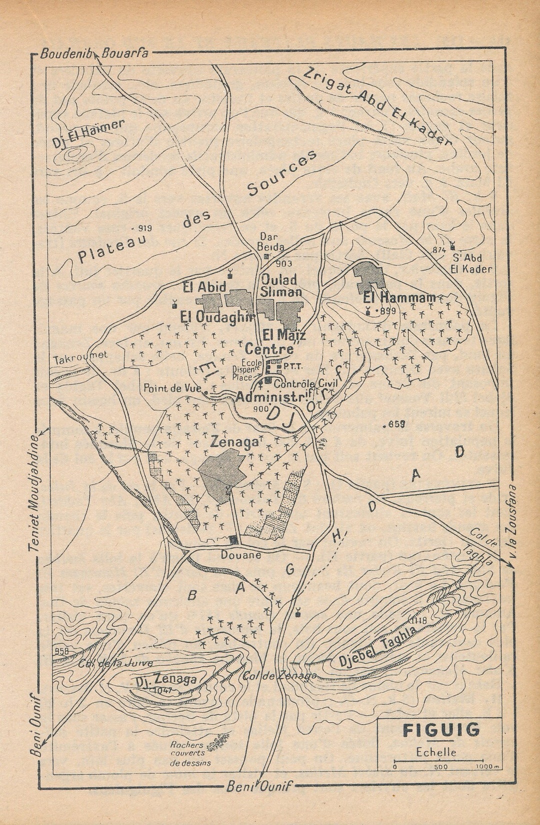 1950 Figuig Morocco Vintage Map - Etsy