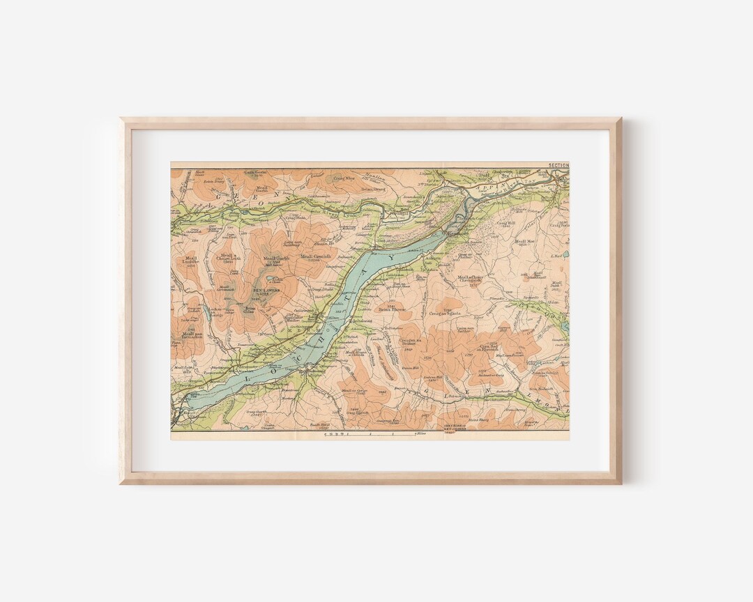 1908 Loch Tay Scotland Area Antique Map - Etsy