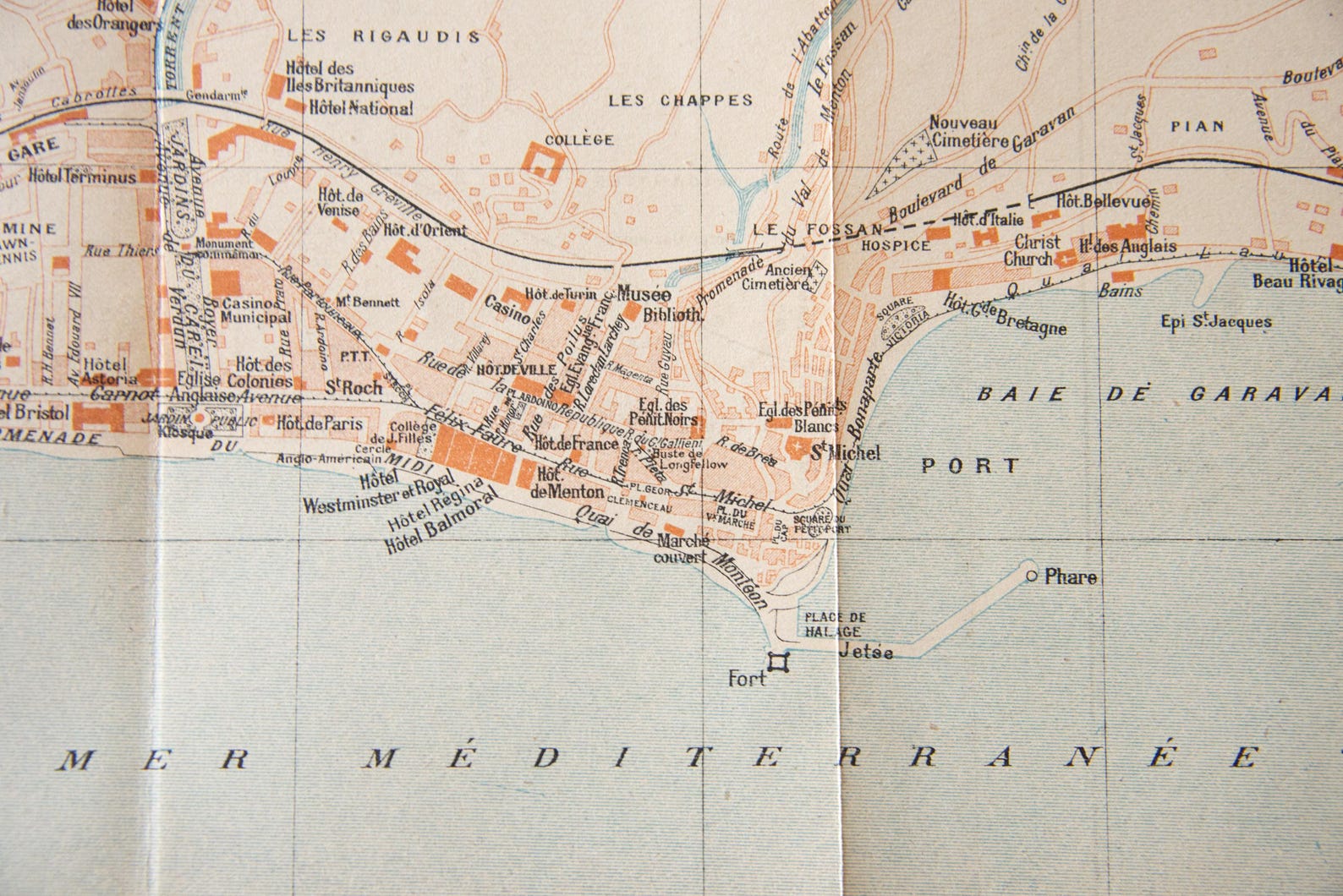 1926 Menton France Antique Map - Etsy