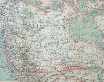 1890 CANADA MAP Bartholomew Map Antique Map of Canada Original Antique ...