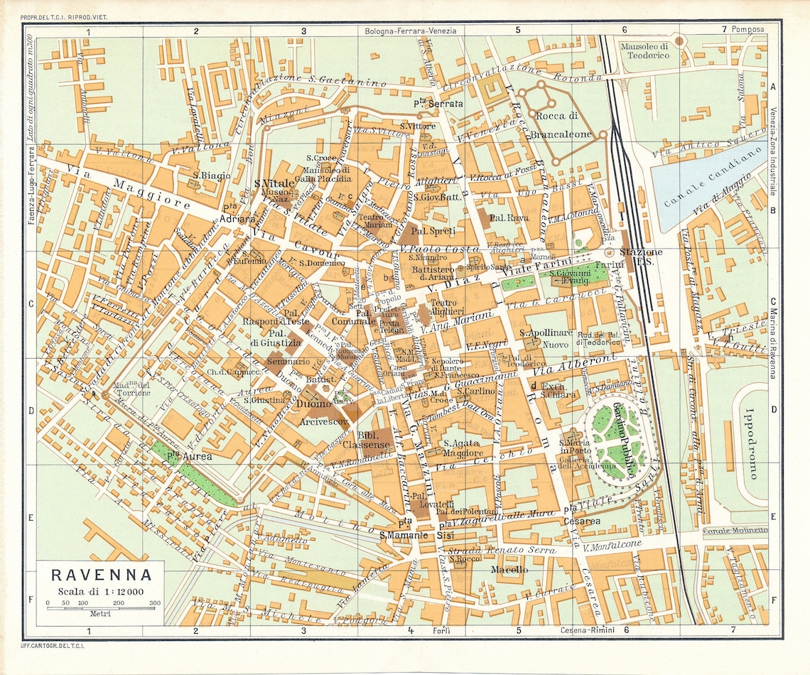 1971 Ravenna Italien Vintage Karte | Etsy