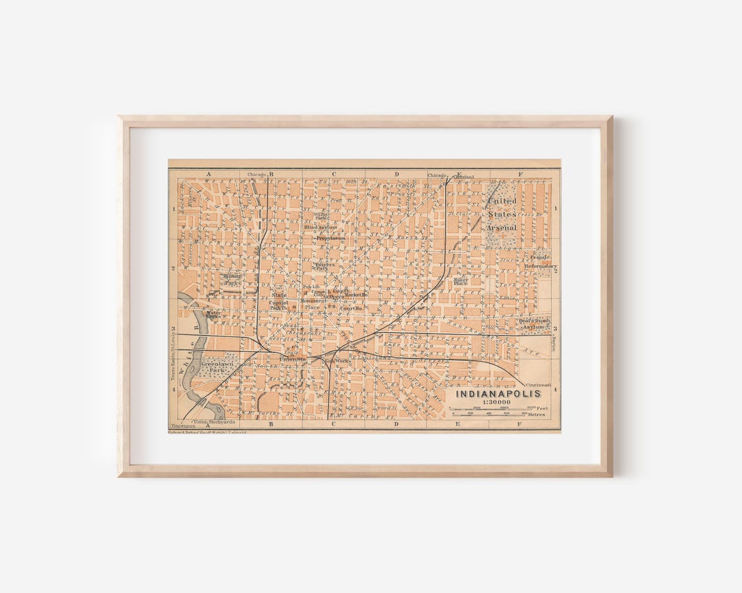 1905 Indianapolis Indiana Antique Map - Etsy