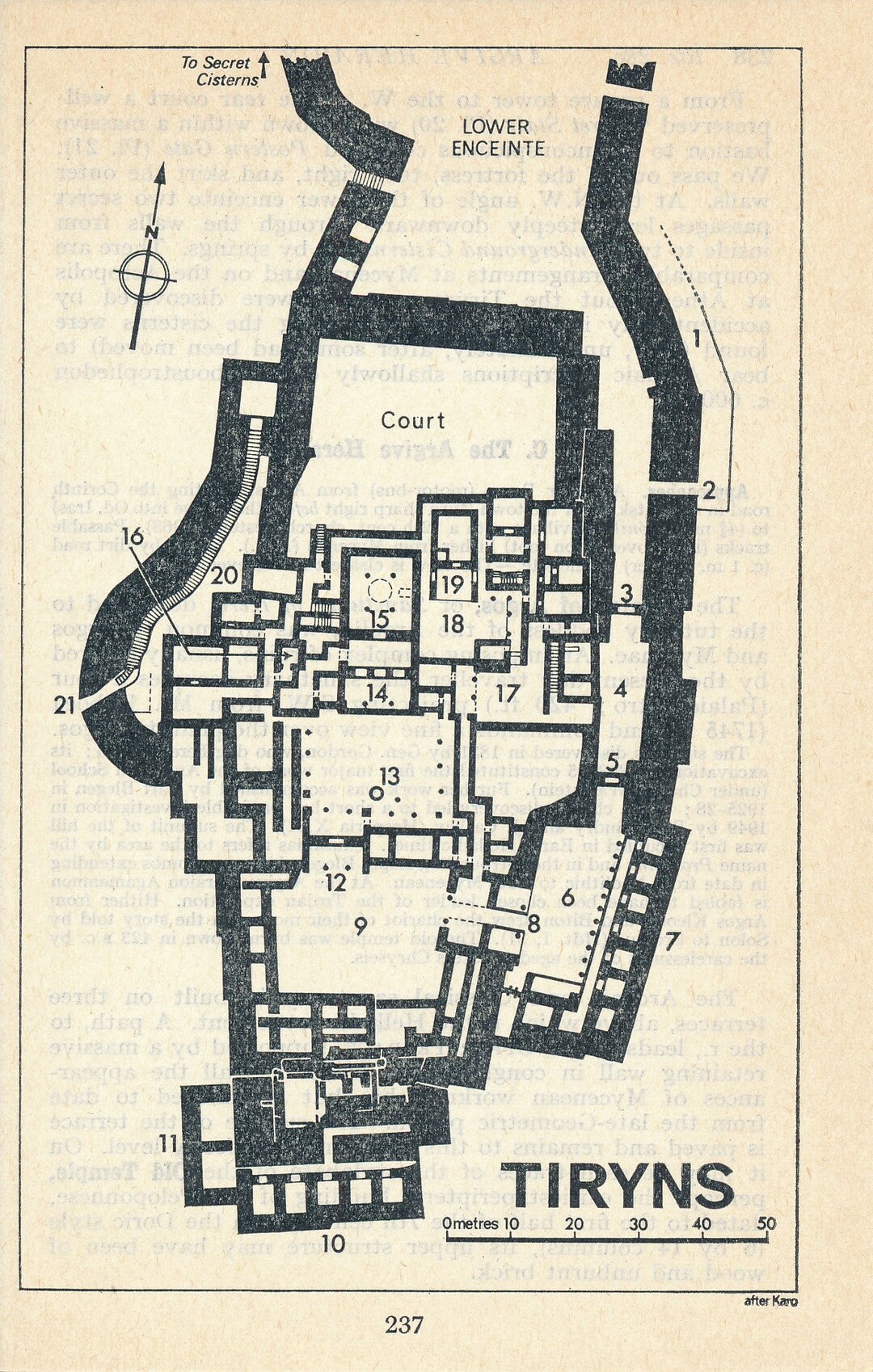 1967 Tiryns Greece Vintage Map - Etsy