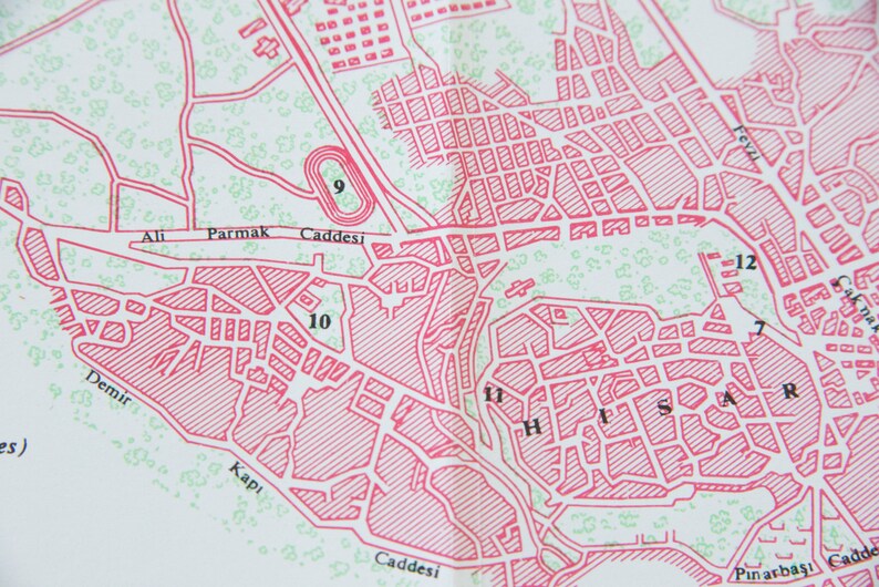 1968 Bursa Turkey Vintage Map - Etsy