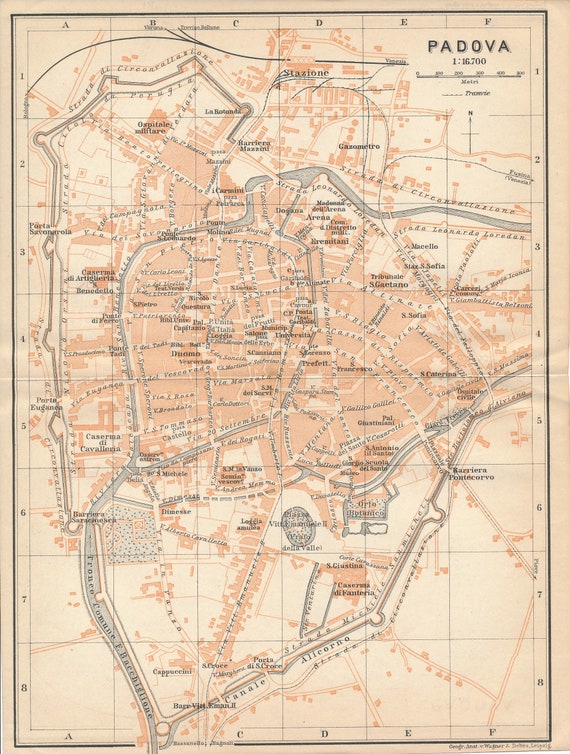 1904 Padua padova Italy Antique Map - Etsy