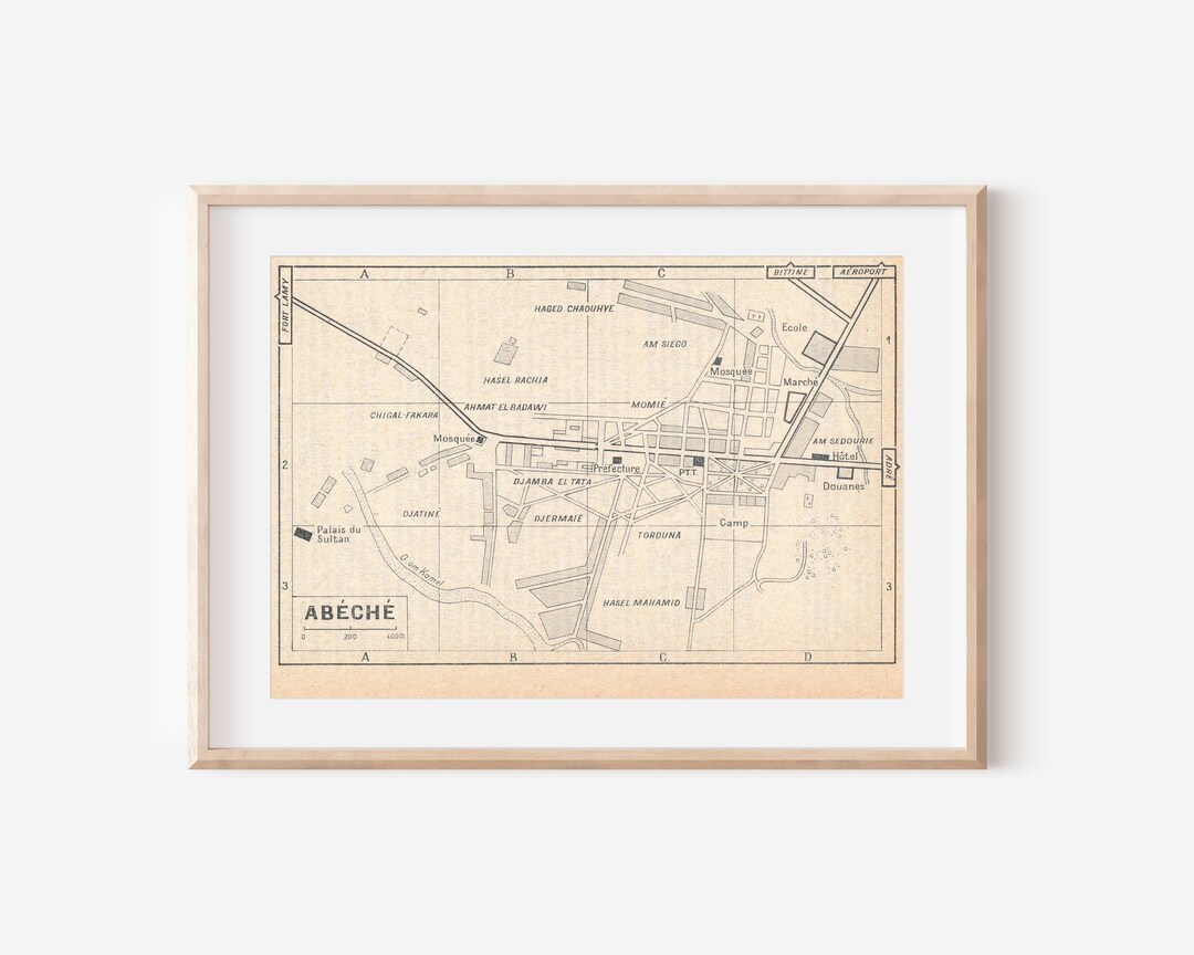 1962 Abeche Chad Vintage Map - Etsy