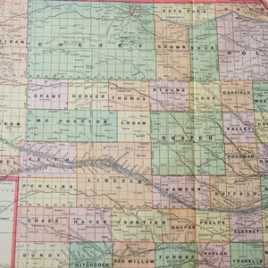 1909 Nebraska Antique Map - Etsy