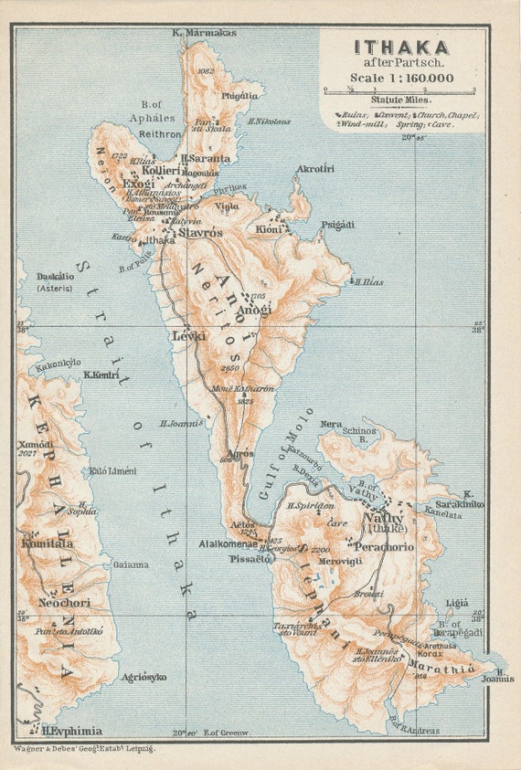 Map Of Ithaca Greece