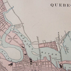 1901 Quebec Canada Antique Map - Etsy
