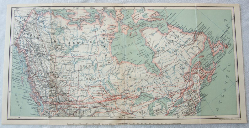 1907 Canada Antique Map - Etsy