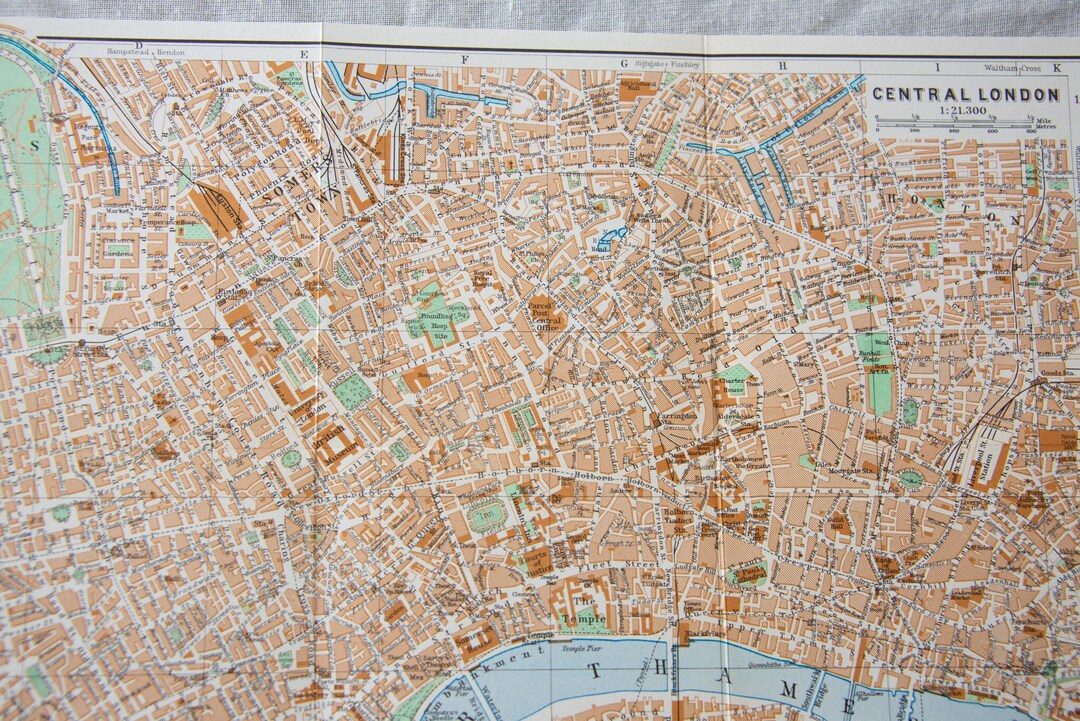 1966 London United Kingdom Vintage Map - Etsy