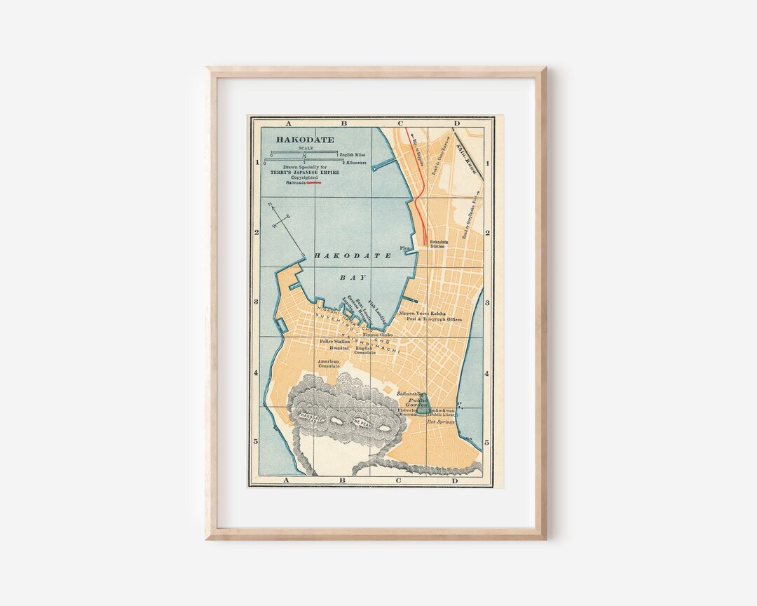 1933 Hakodate Japan Antique Map - Etsy