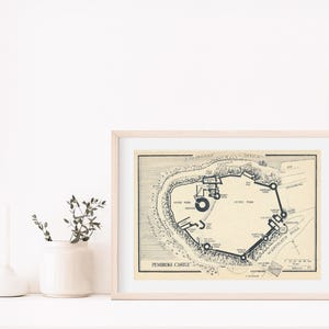 1948 Pembroke Castle, Wales, United Kingdom Vintage Map - Etsy