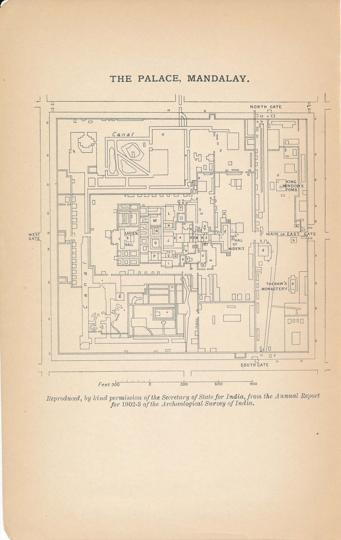 1909 Mandalay Palace Myanmar Antique Map - Etsy
