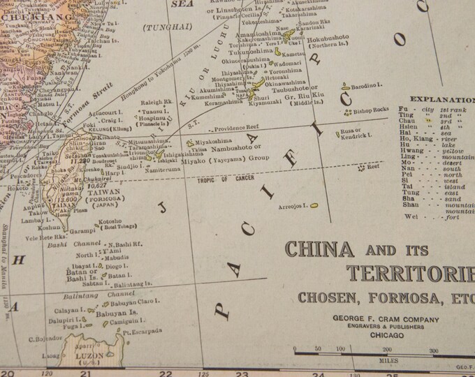 1919 China Antique Map - Etsy