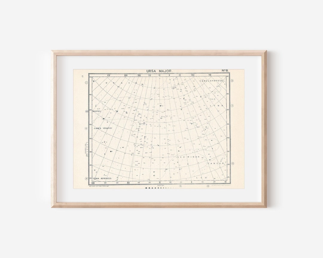 1931 Ursa Major Great Bear Constellation Chart Antique Astronomy Print ...