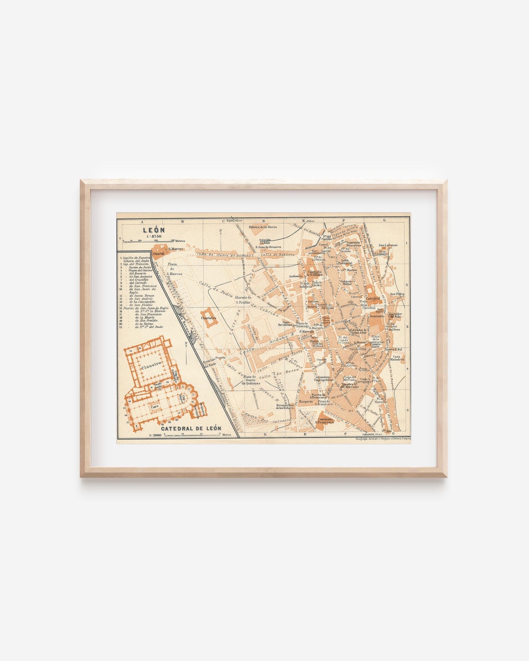 1929 Leon Spain Antique Map - Etsy