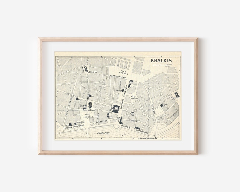 1967 Chalcis Greece Vintage Map - Etsy
