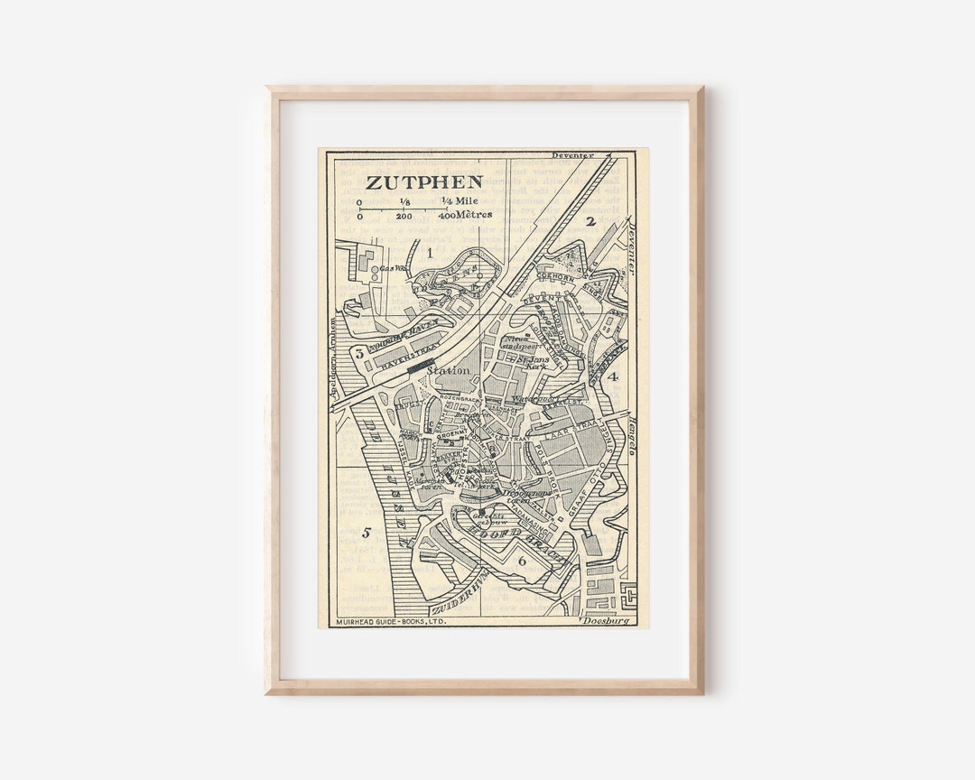 1933 Zutphen Netherlands Antique Map - Etsy