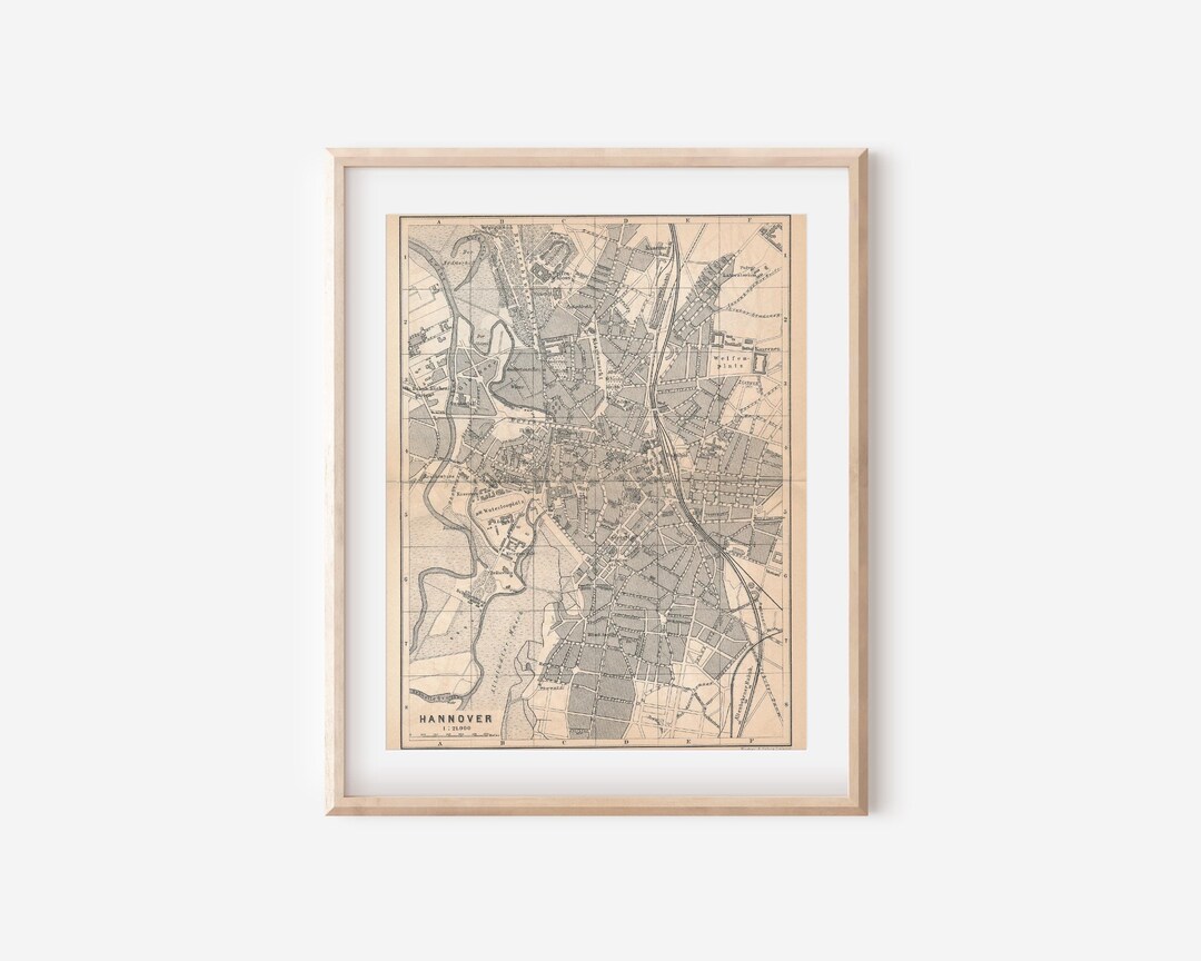 1881 Hannover Germany Antique Map - Etsy