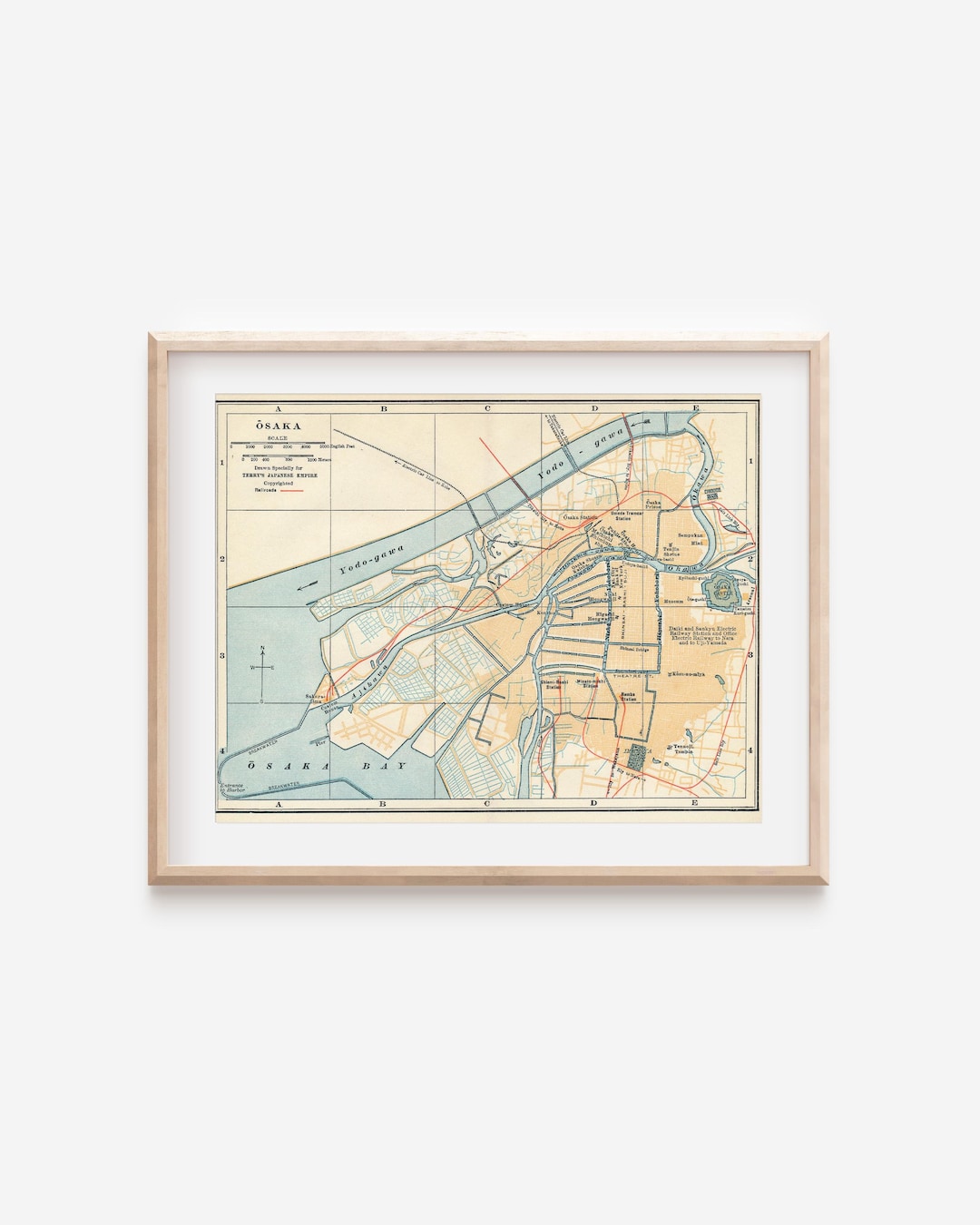 1933 Osaka Japan Antique Map - Etsy