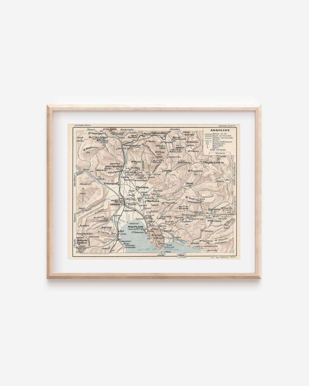1911 Argolis (argolid) Greece Antique Map - Etsy