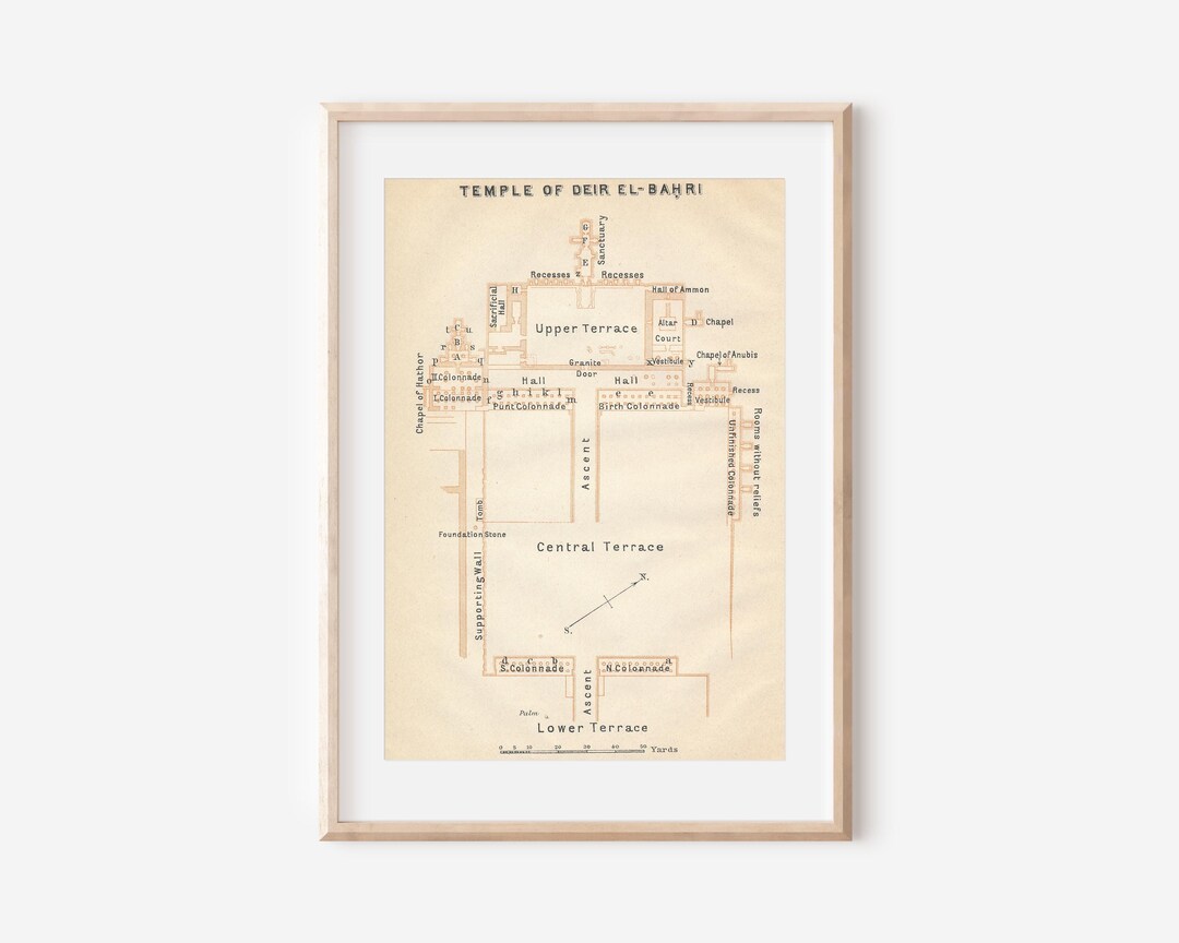 1908 Temple of Deir El-bahri Egypt Antique Map - Etsy