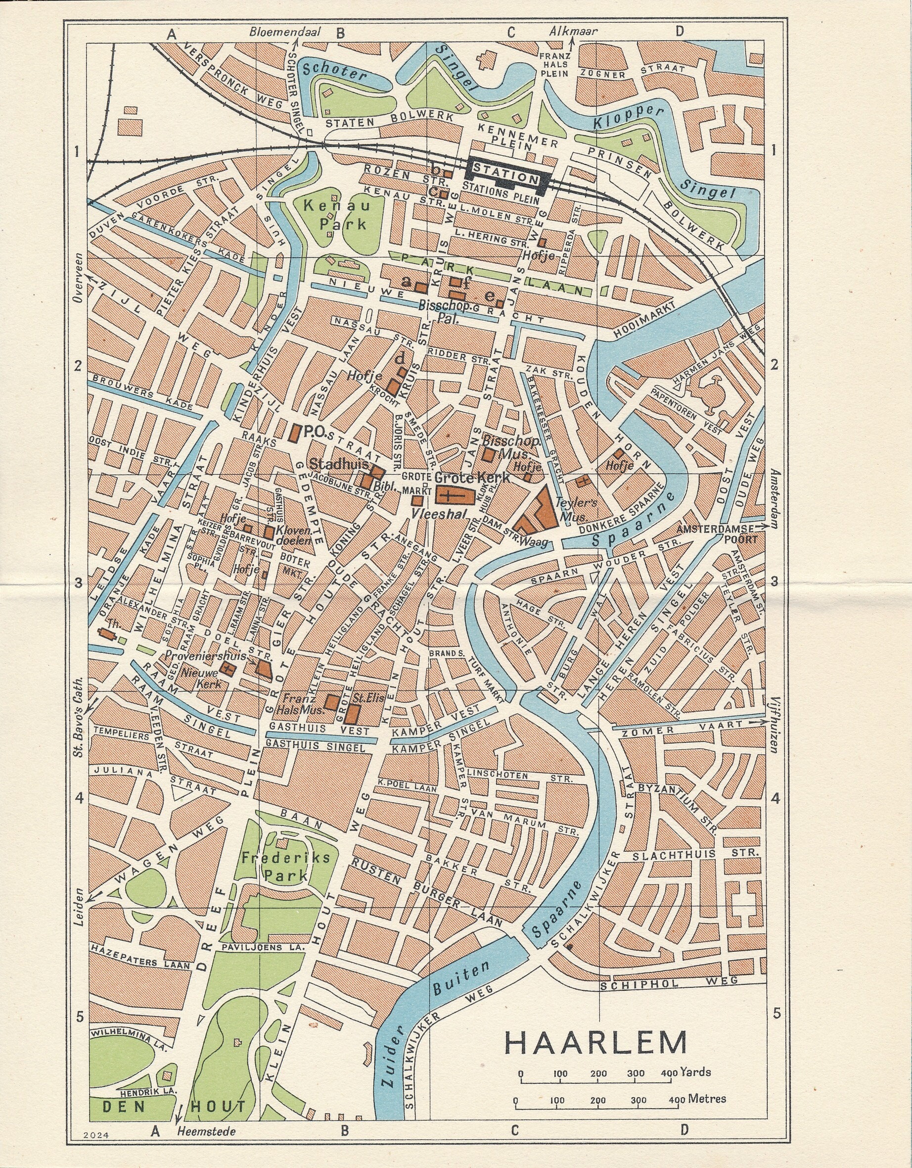 1961 Haarlem Netherlands Vintage Map - Etsy Australia