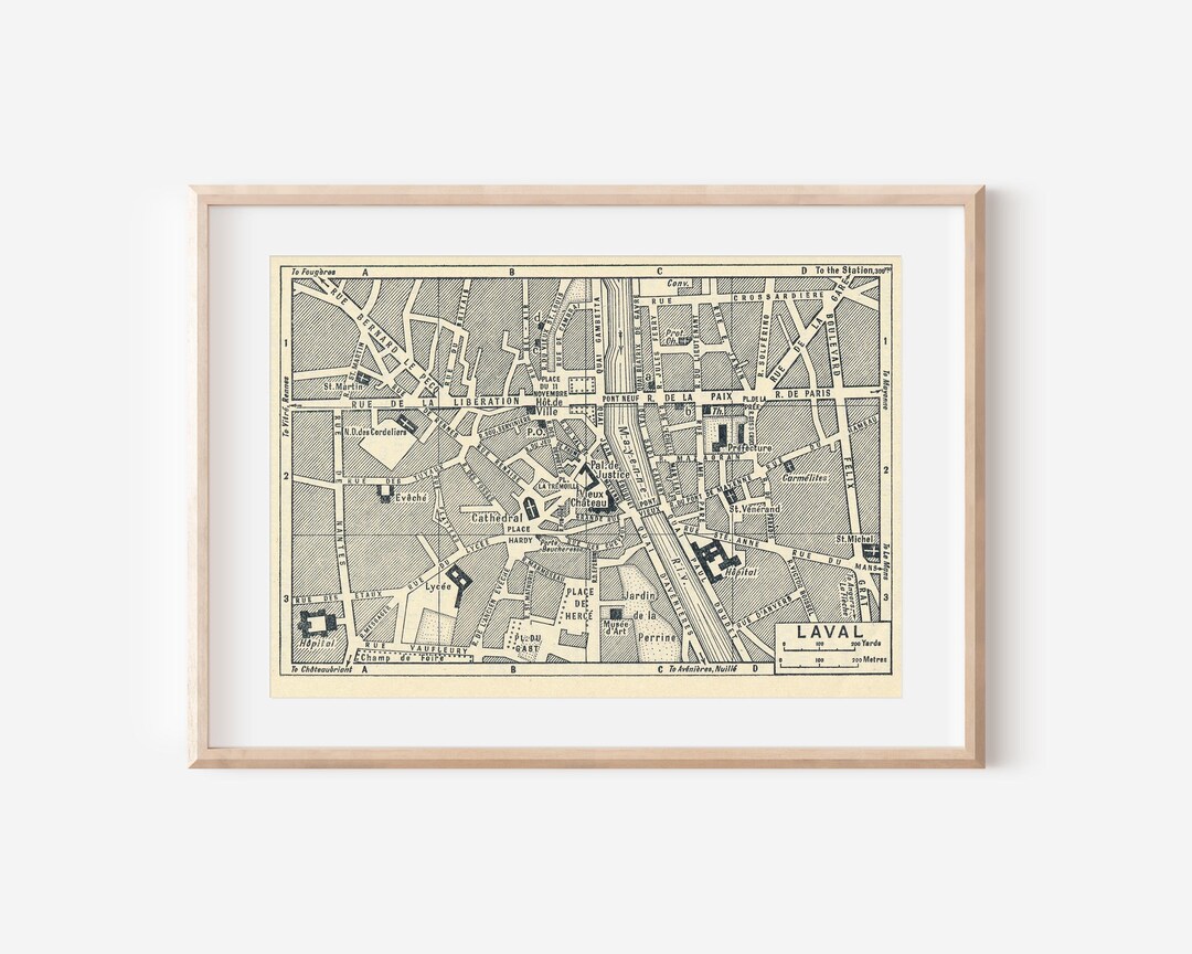 1958 Laval France Vintage Map - Etsy