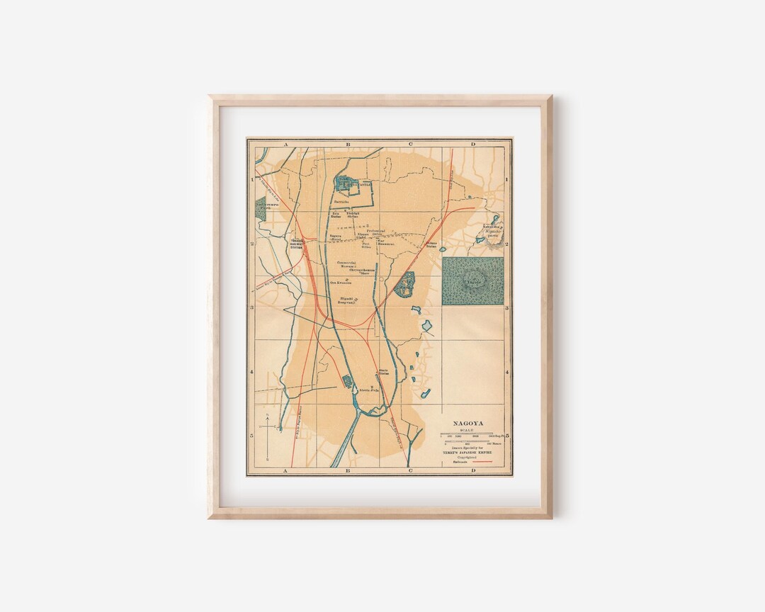 1920 Nagoya Japan Antique Map - Etsy