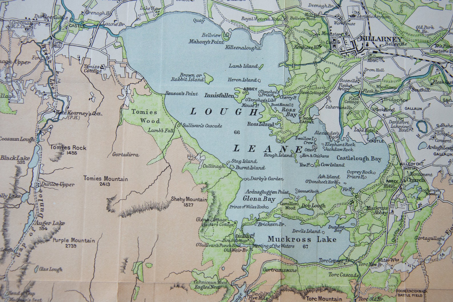 1904 Killarney and Lakes of Killarney Ireland Vintage Map - Etsy