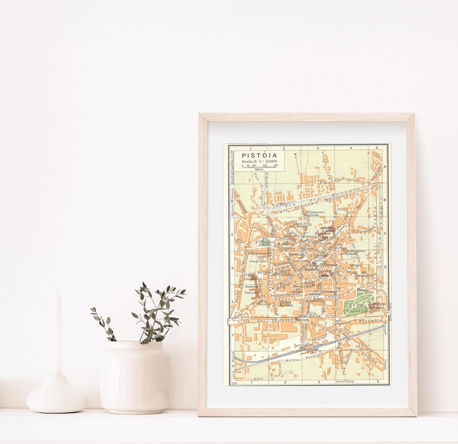 1959 Pistoia Tuscany Italy Vintage Map - Etsy