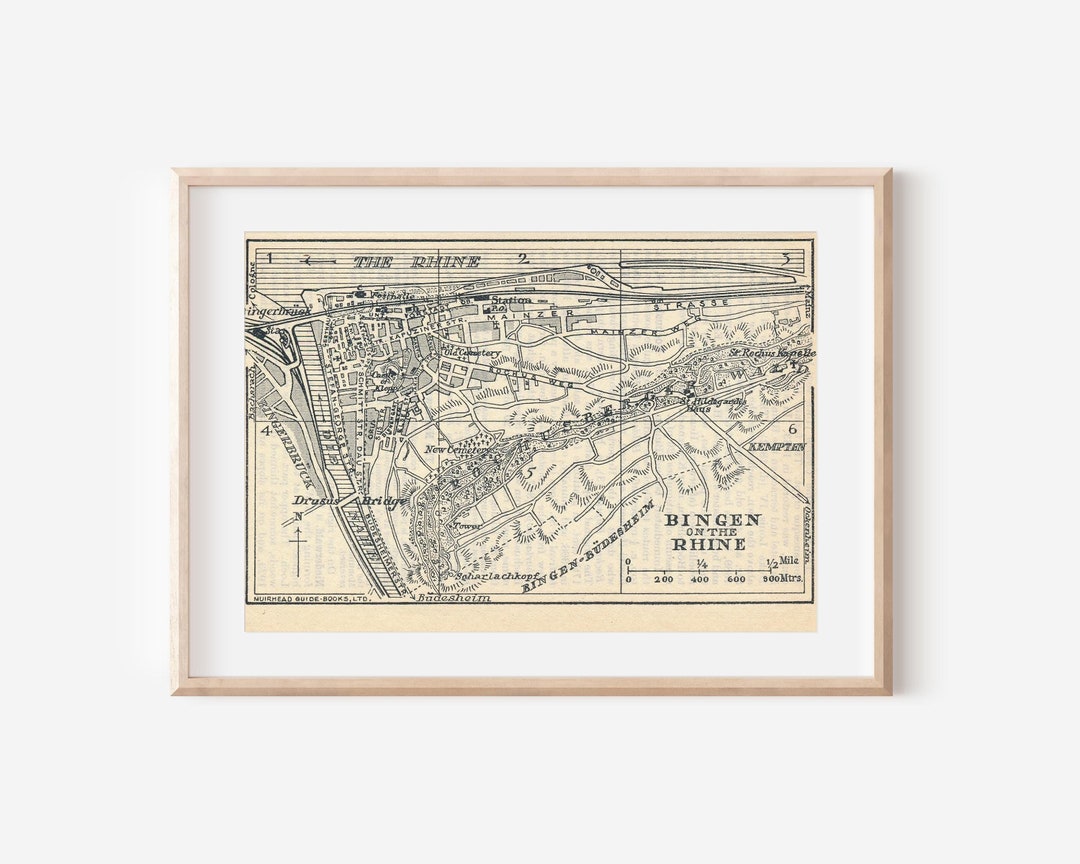 1933 Bingen Germany Antique Map - Etsy