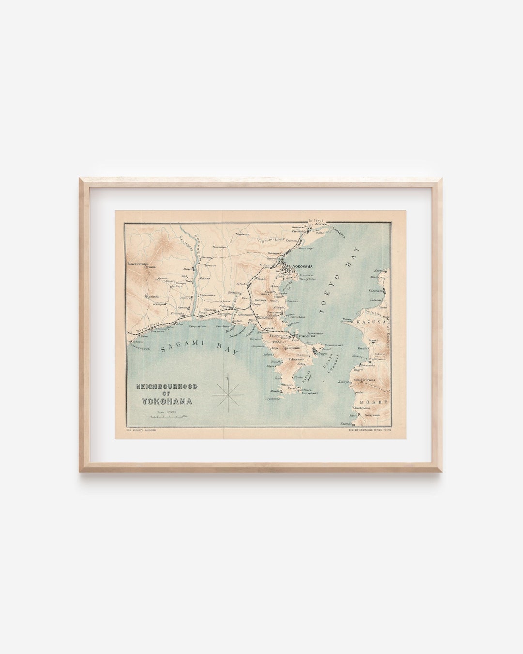 1907 Yokohama Japan Antique Map - Etsy