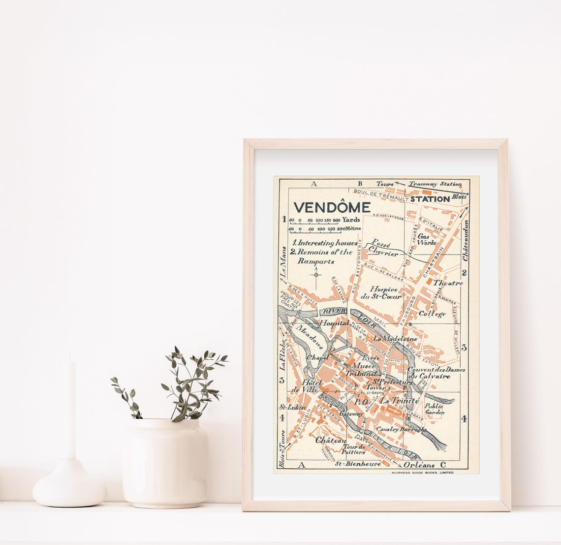 1926 Vendome France Antique Map - Etsy