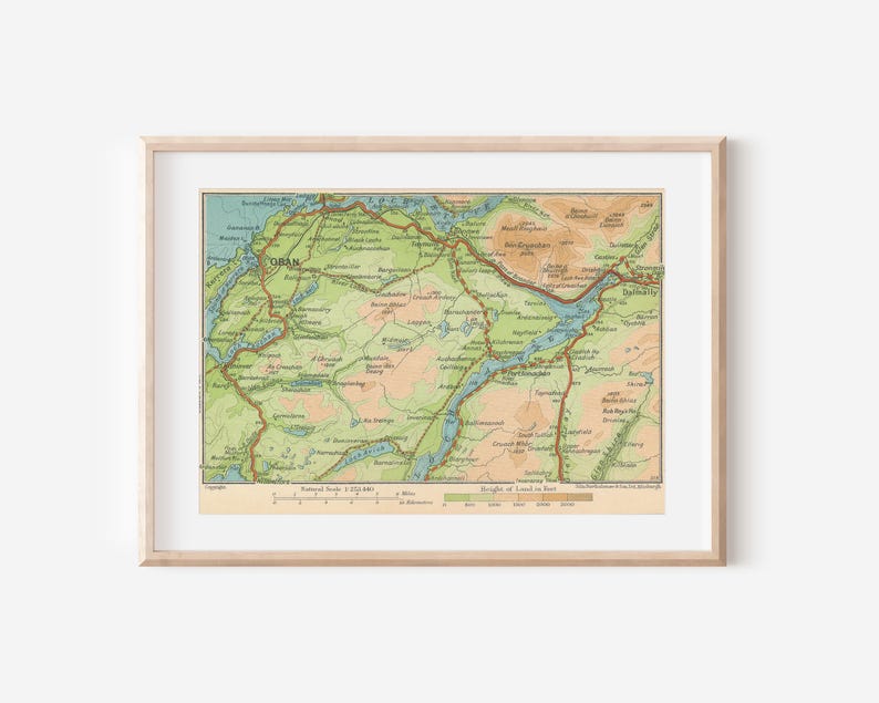 1949 Oban Scotland Vintage Map - Etsy