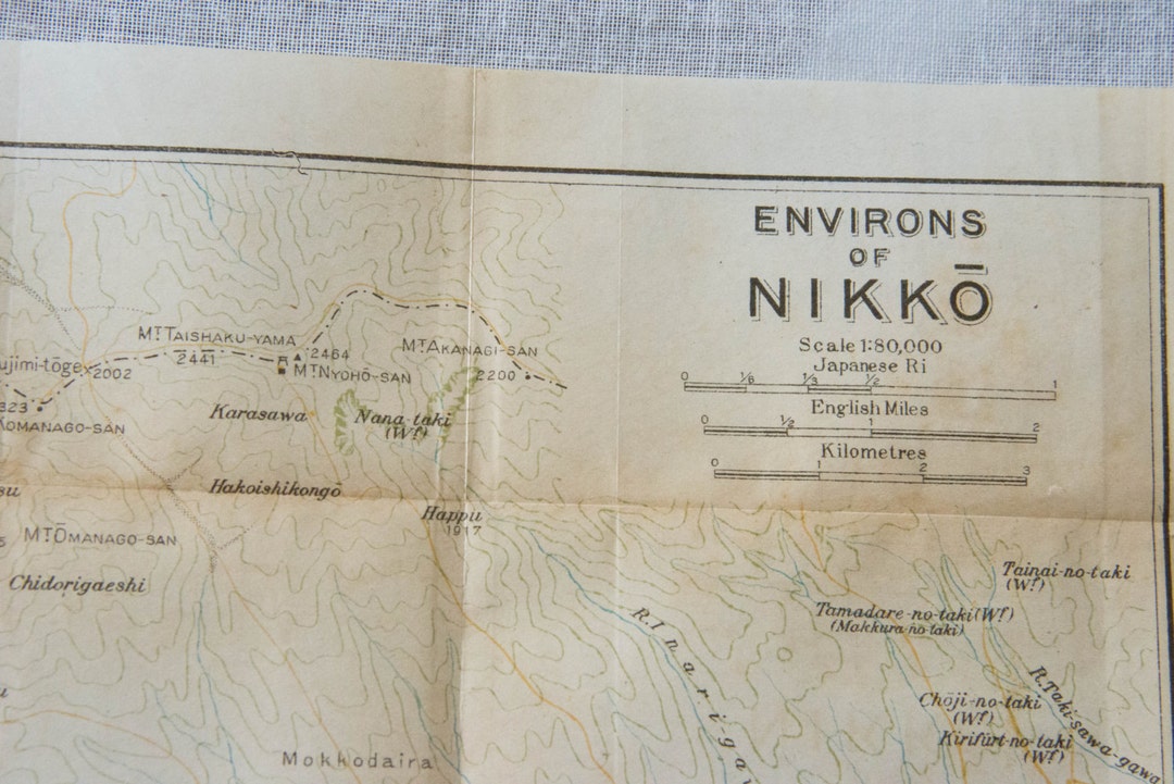 1933 Nikko Japan Antique Map - Etsy
