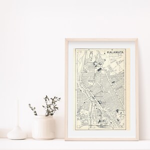 1967 Kalamata Greece Vintage Map - Etsy